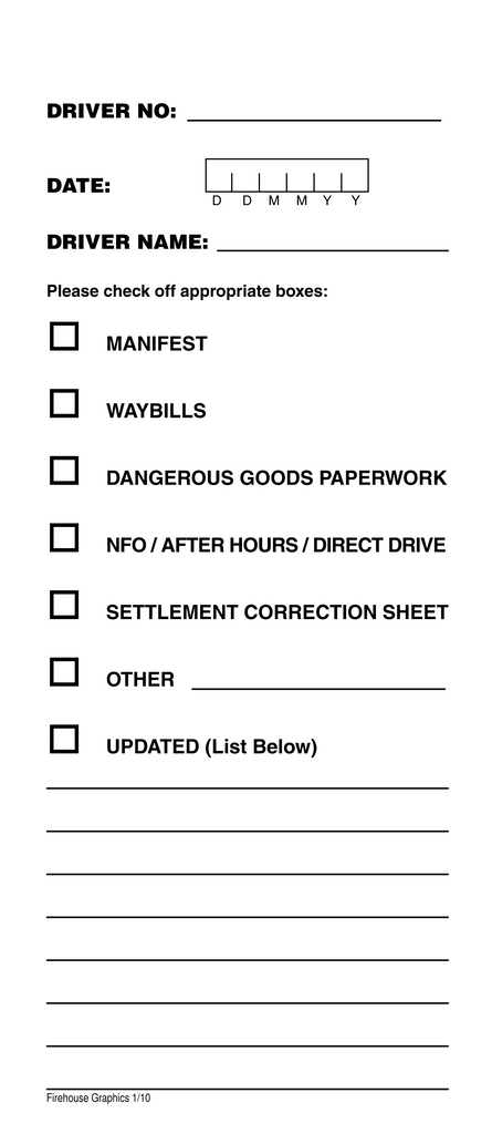 Canada: Driver Waybill Envelopes - Version #2 – TForce Logistics