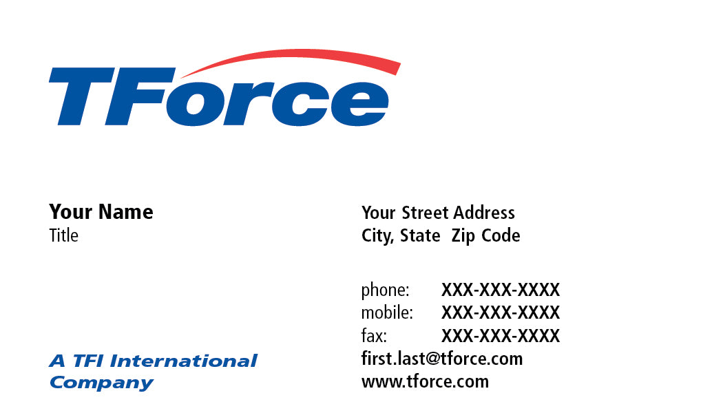 Business Cards – TForce Logistics